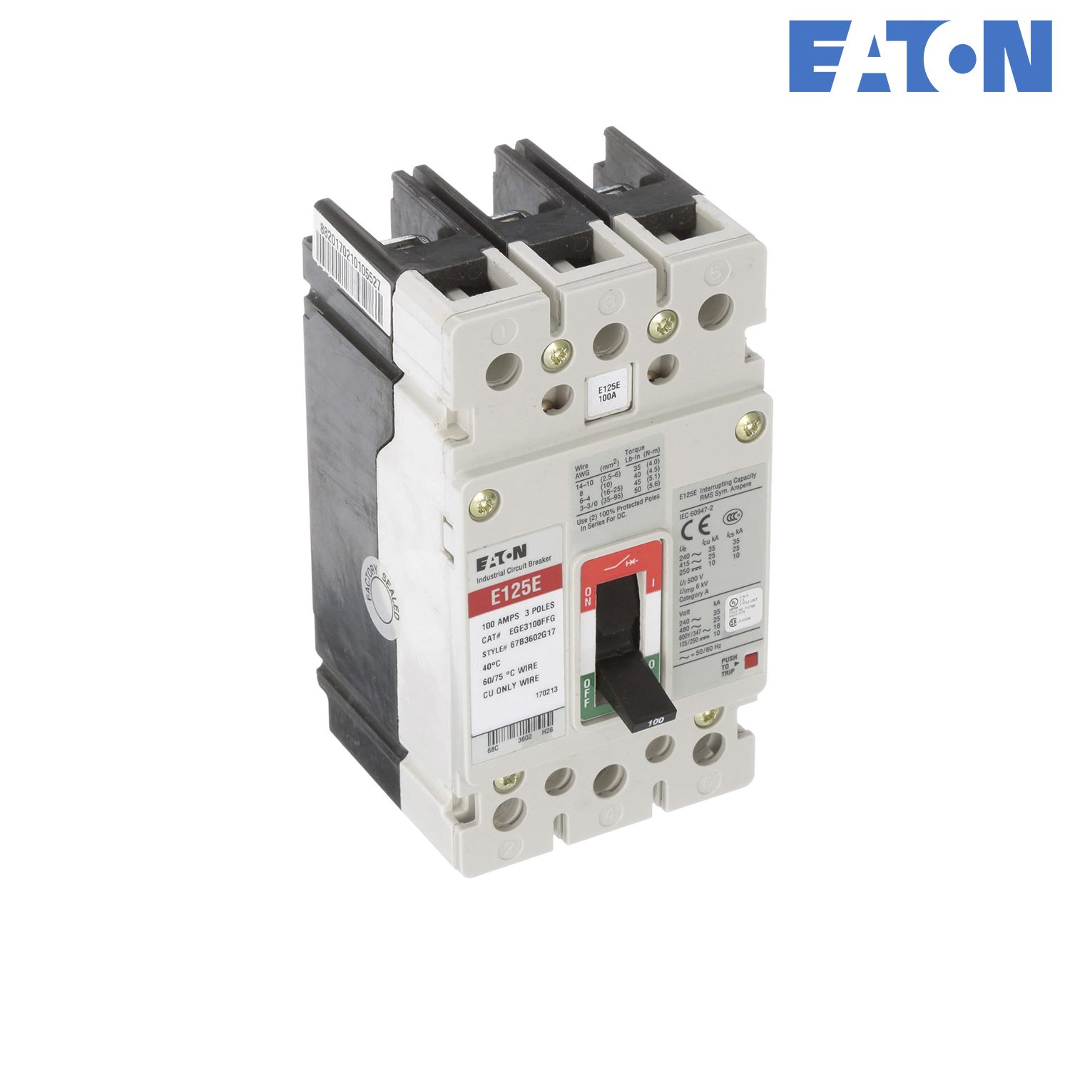EATON Circuit Breaker, 15 Amps, 3 Poles, 600 VAC - Prowinch Chile SPA